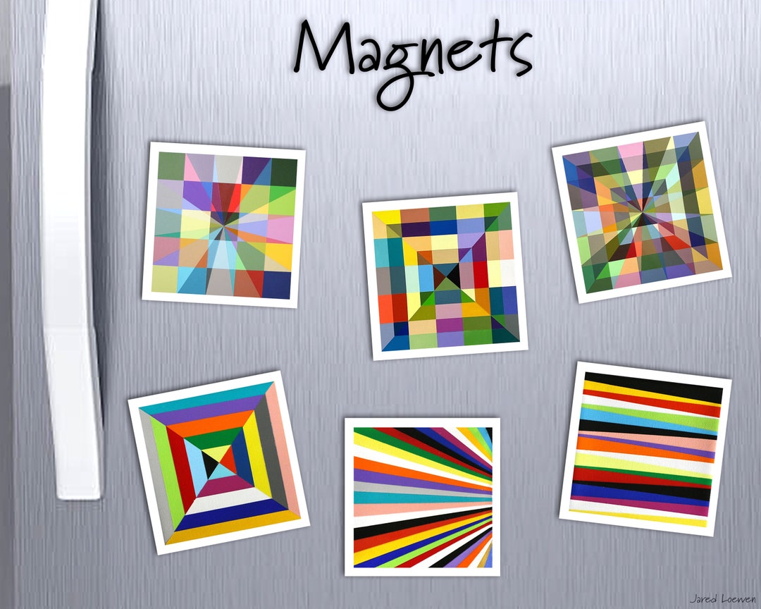 Geometric Magnet Designs, Modern Art Fridge Magnets, Colourful Magnet ...