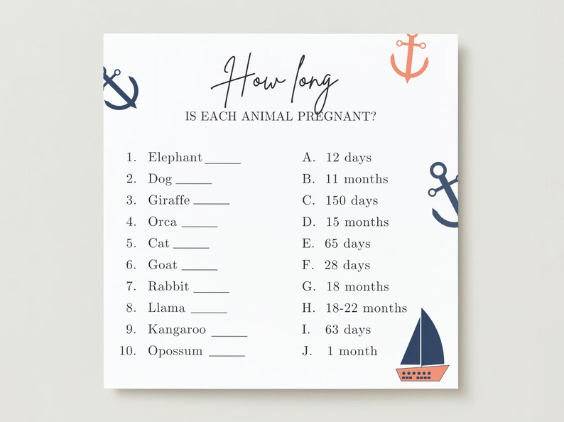 Nautical Baby Shower Game Games for Baby Showers Nautical Baby Shower ...