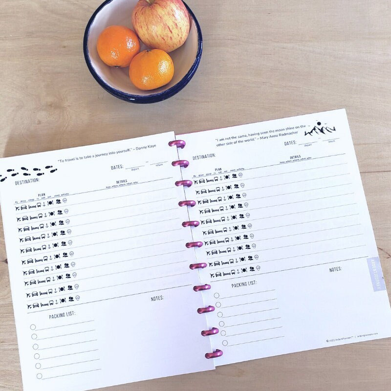 Travel Planner Discbound Refill Travel Insert for Disc Planner Travel ...