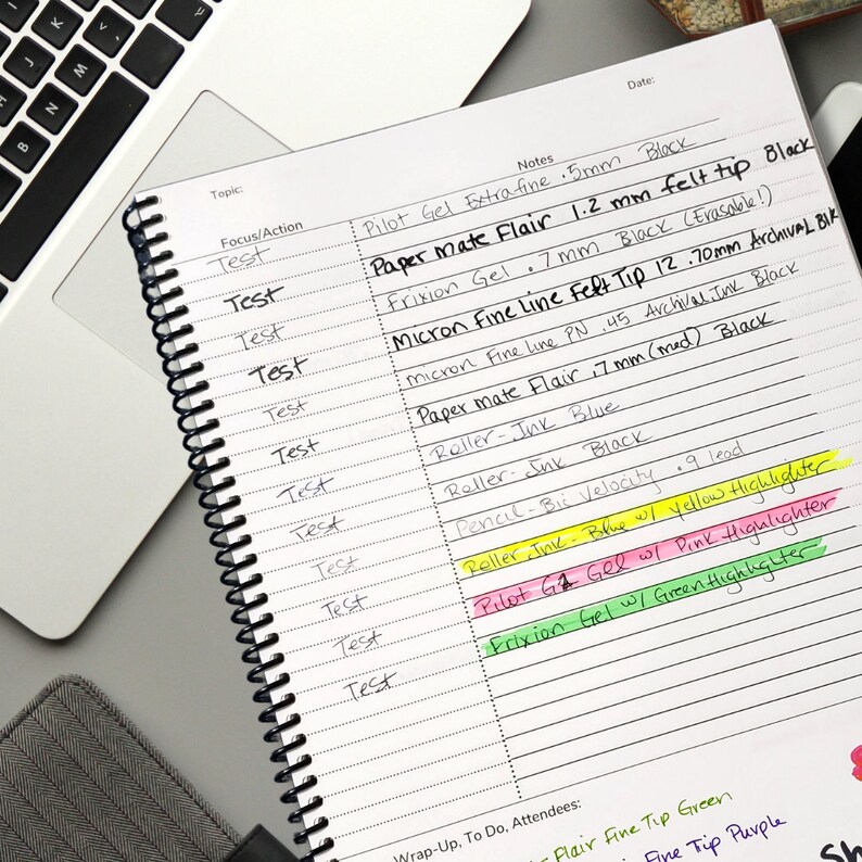 Spiral Notebook Note Planner Easy Note Taking Cornell Notes Notebook ...