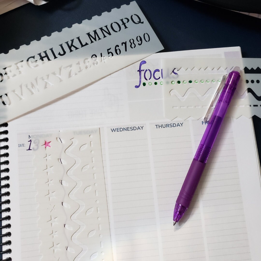 8 Stencils for Planner and Journal, Letters and Numbers Stencil ...