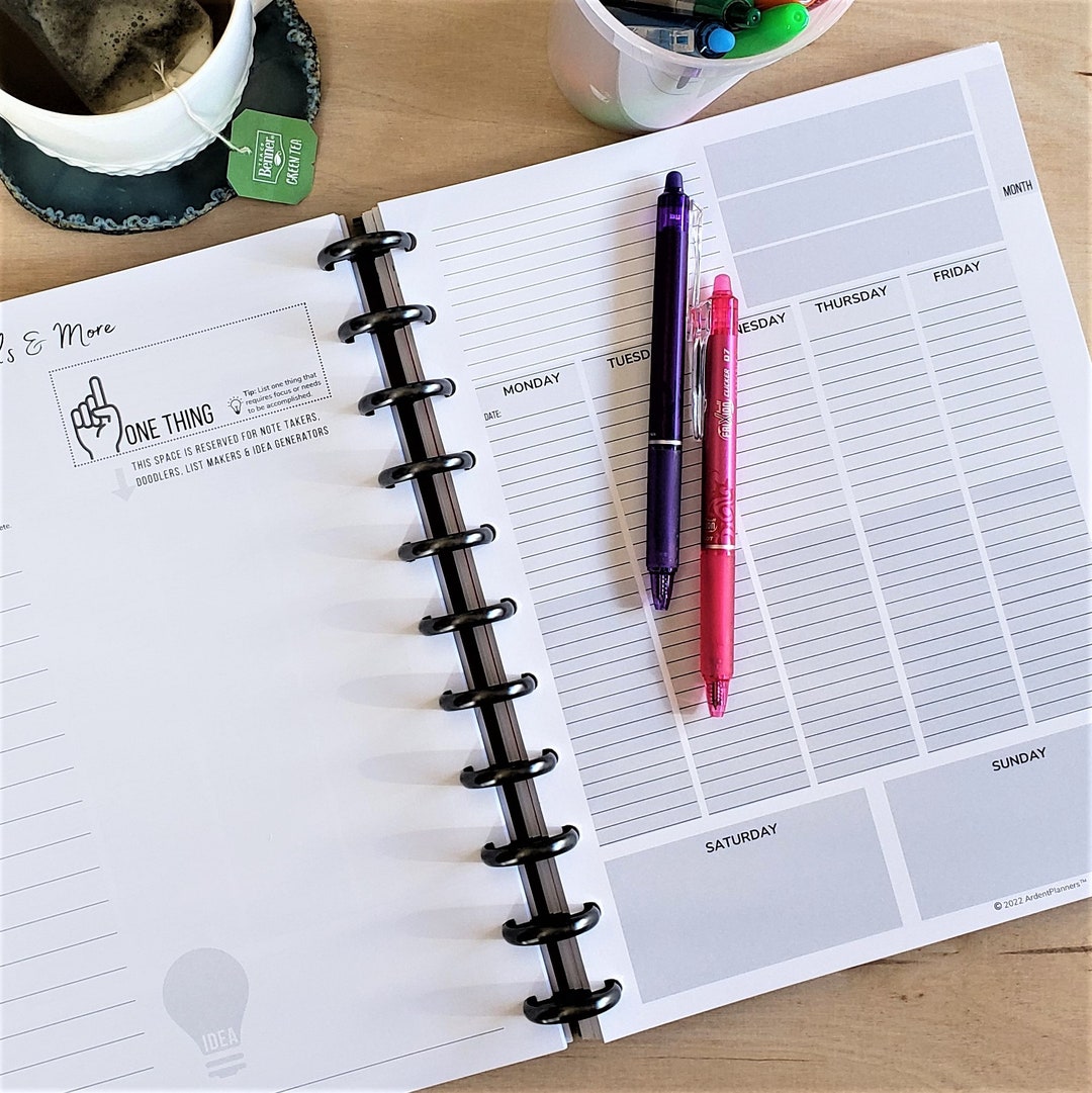 Undated Weekly Refill | Undated Happy Planner Refills | Disc Planner ...