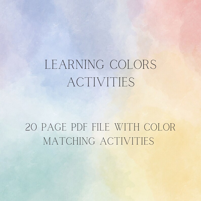 Let's Learn Colors - Etsy