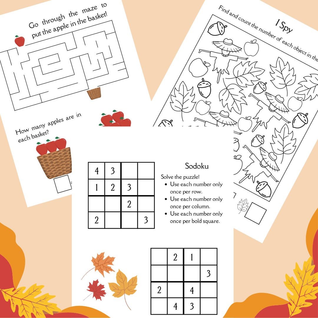 Fall Activity Packet - Etsy