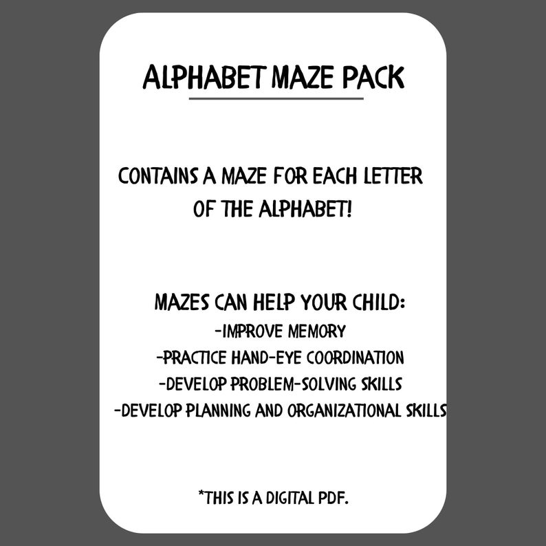 Alphabet Maze - Etsy