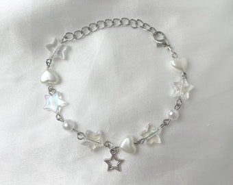 Handmade Matching Pink & Blue Beaded Bracelet - Etsy