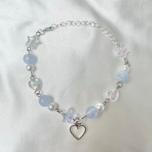 Handmade Matching Pink & Blue Beaded Bracelet - Etsy