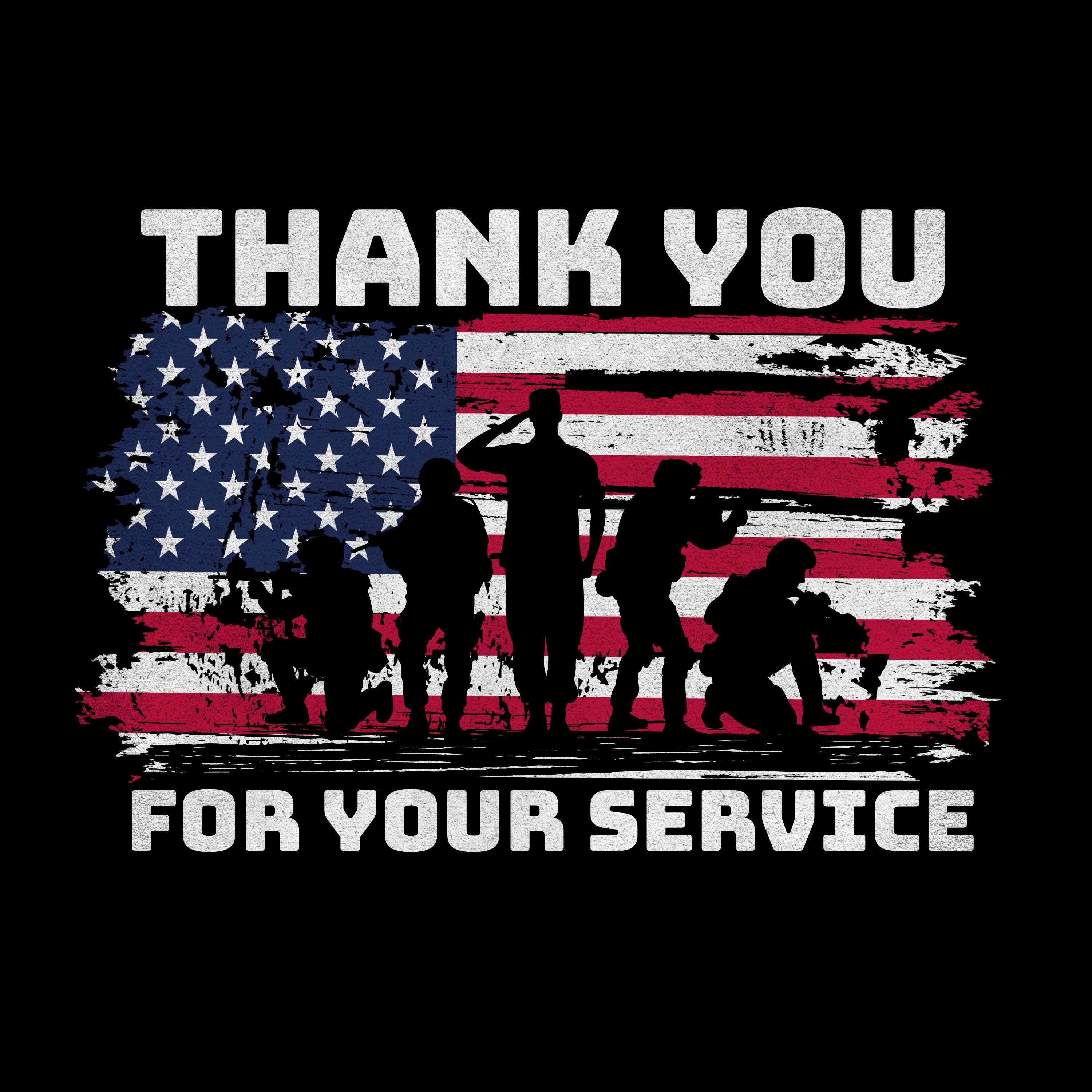 Thank You for Your Service Png Vintage US Flag Veteran Thank - Etsy