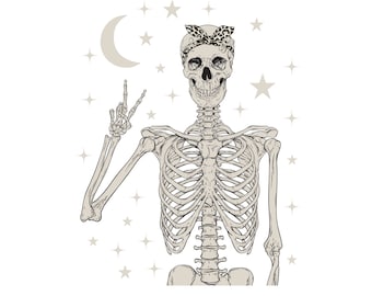 Halloween Skeleton Peace Sign PNG, Digital Print Download - Etsy