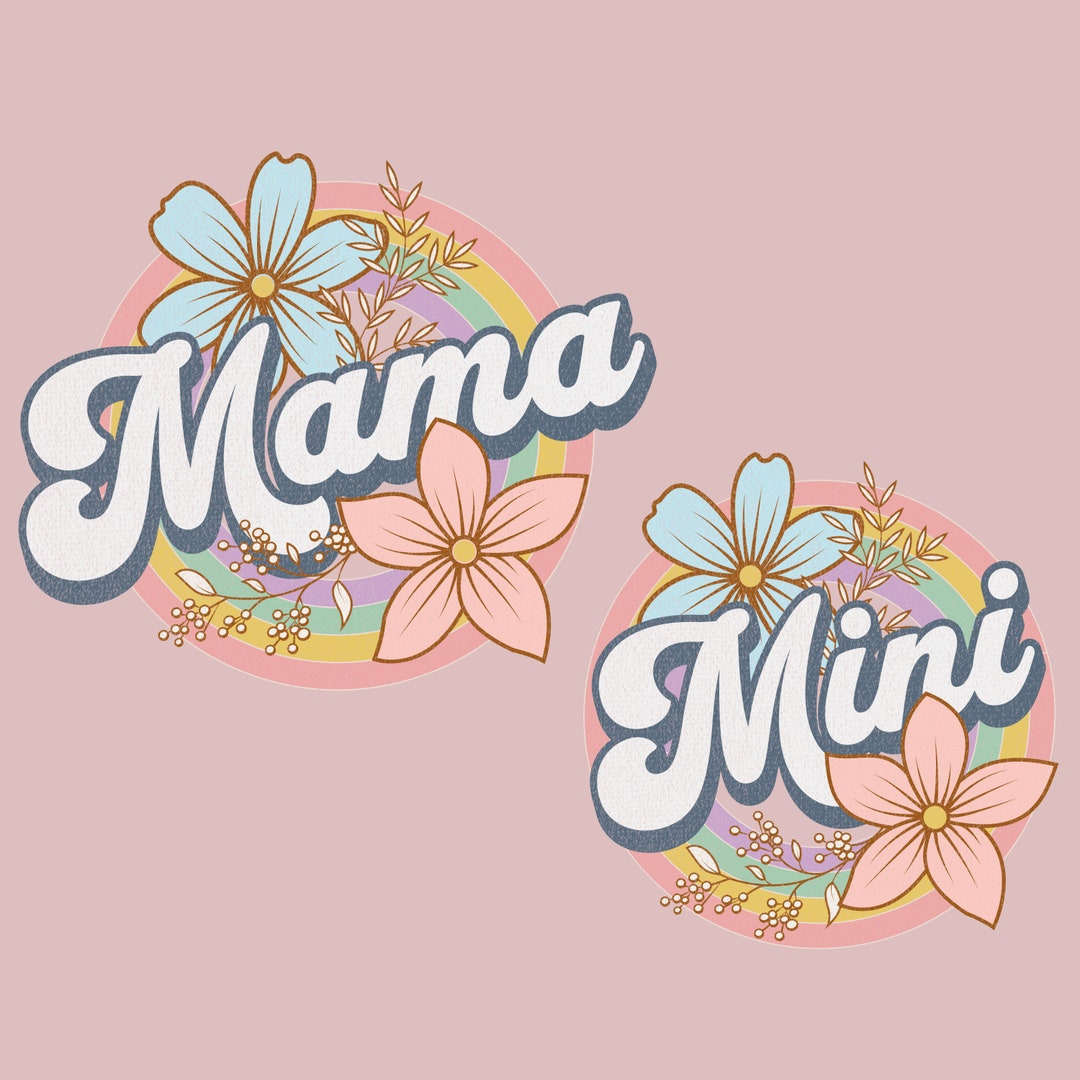 Mama and Mini, Retro Flower Png, Mommy and Me Png, Matching Shirt Png ...