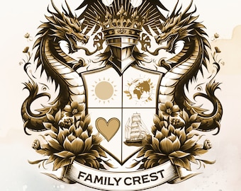 Your Family Crest, Custom Family Crest, Wedding Crest,family Crest Coat ...