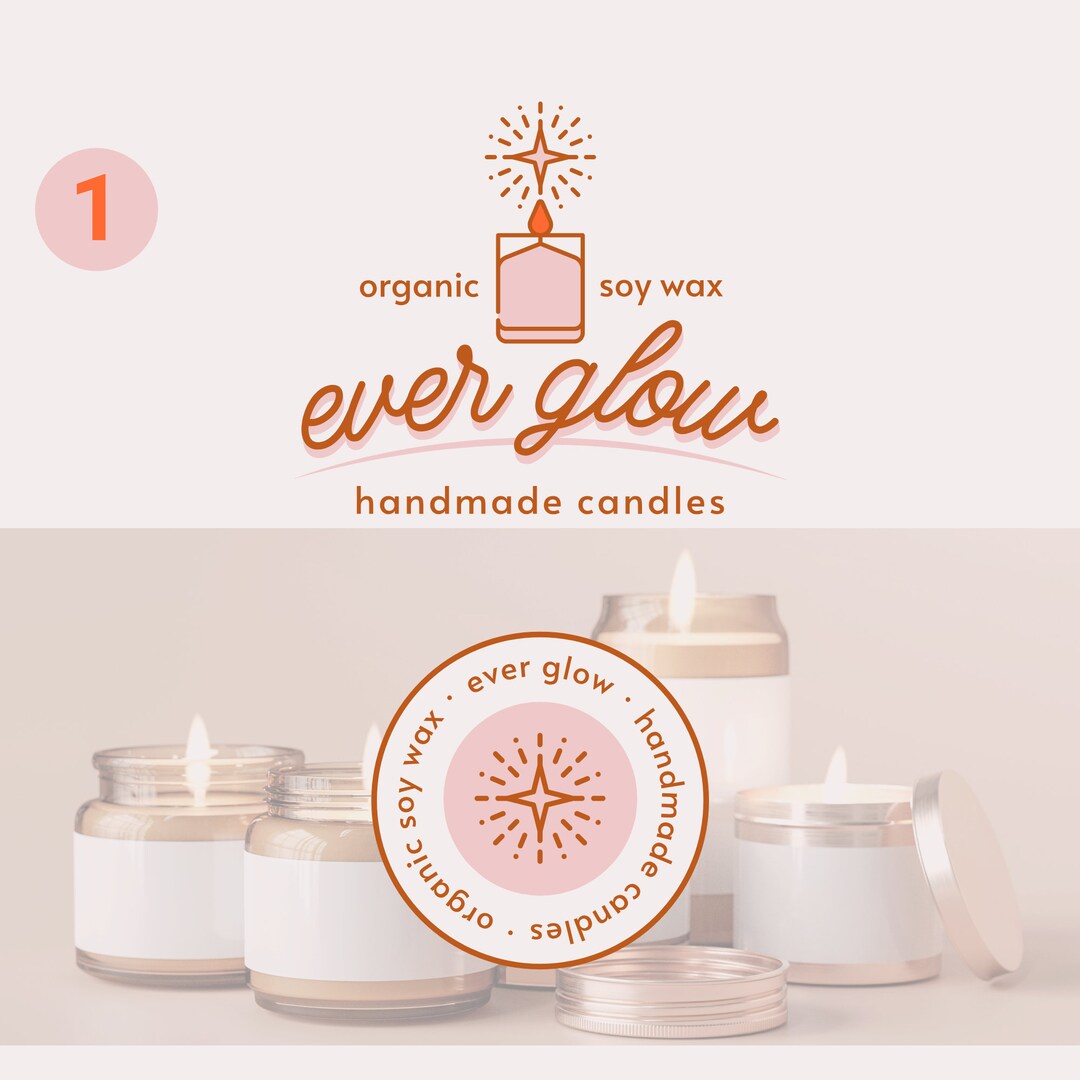 Custom Logo , Candle Logo, Boho Logo, Candle Logo Design, Premade Logo ...