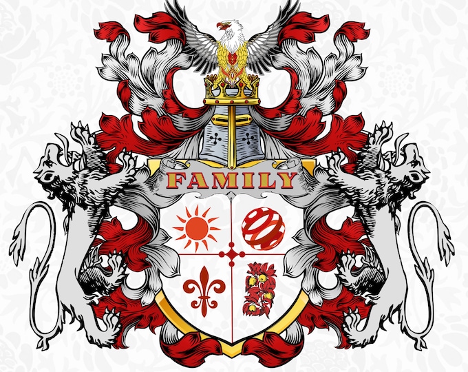 Family Crest Coat of Arms | Custom Logo Design | Family Crest,a Coat of ...