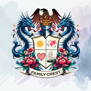 Family Crest, Custom Family Crest, Wedding Crest,family Crest Coat of ...
