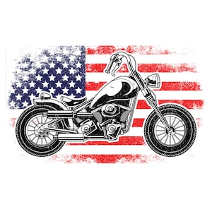 American Flag Chopper Motorcycle Png Sublimation Design, Classic ...