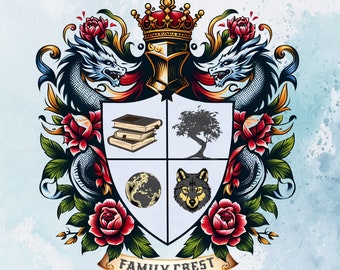 Family Crest, Custom Family Crest, Wedding Crest,family Crest Coat of ...