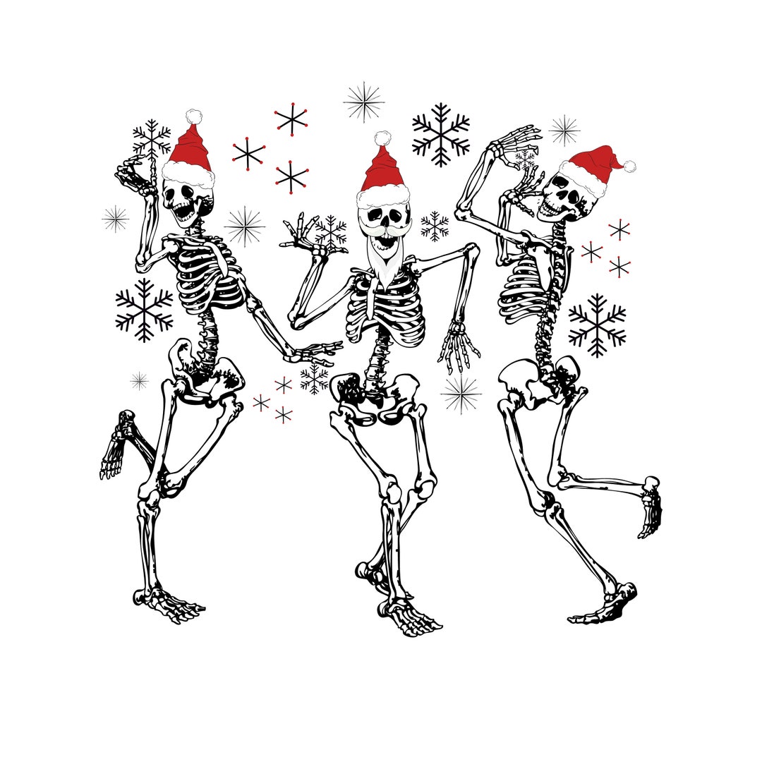 Dancing Skeletons PNG Print Files, Sublimation, Trendy Christmas ...