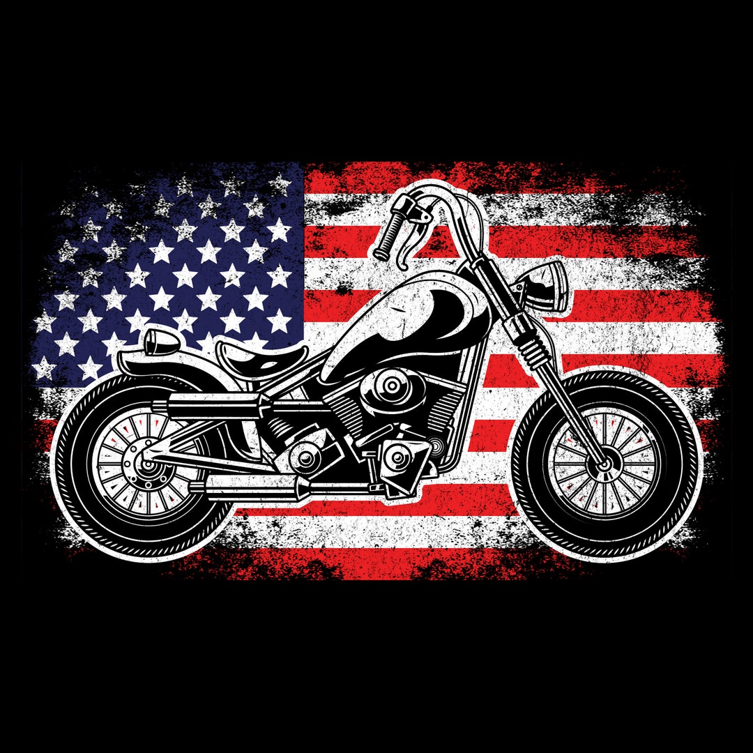 American Flag Chopper Motorcycle Png Sublimation Design, Classic ...