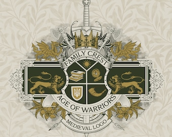Family Crest Coat of Arms Custom Logo Design Family Crest,a Coat of ...