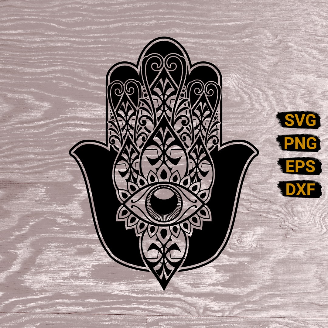 Hamsa Hand SVG, Hand of Fatima SVG Mandala SVG Buddhist Symbol Evil Eye ...
