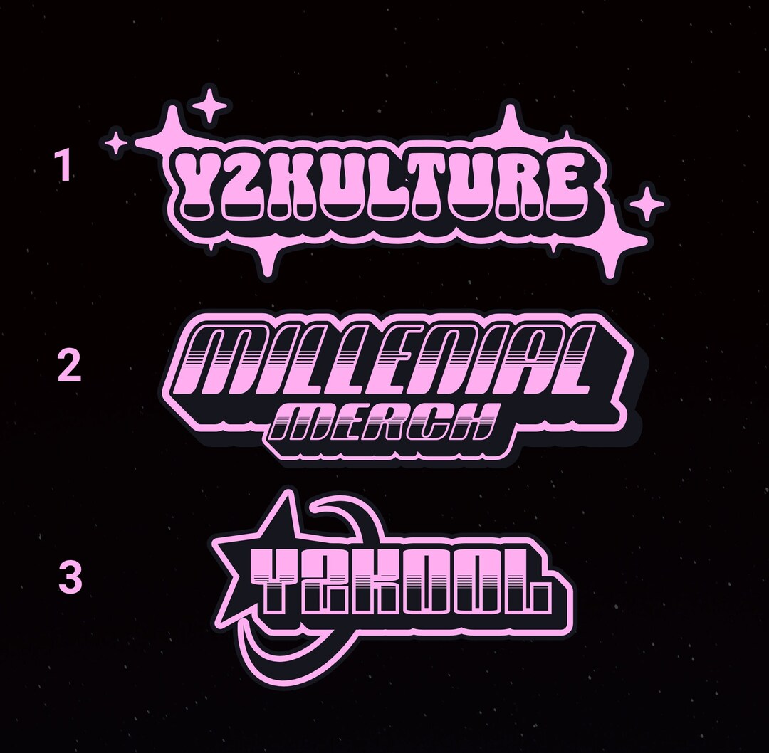 Custom Digital Y2K Logo - Etsy