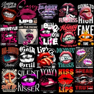 Lips Streetwear T-shirt Designs: Urban, Hip Hop, and Digital Styles PNG ...