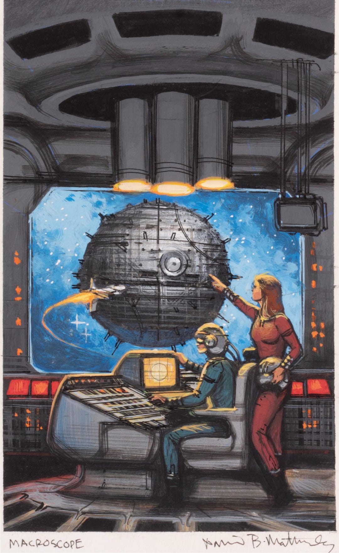 Original Cover Sketch for "macroscope" by Piers Anthony, Art by David ...