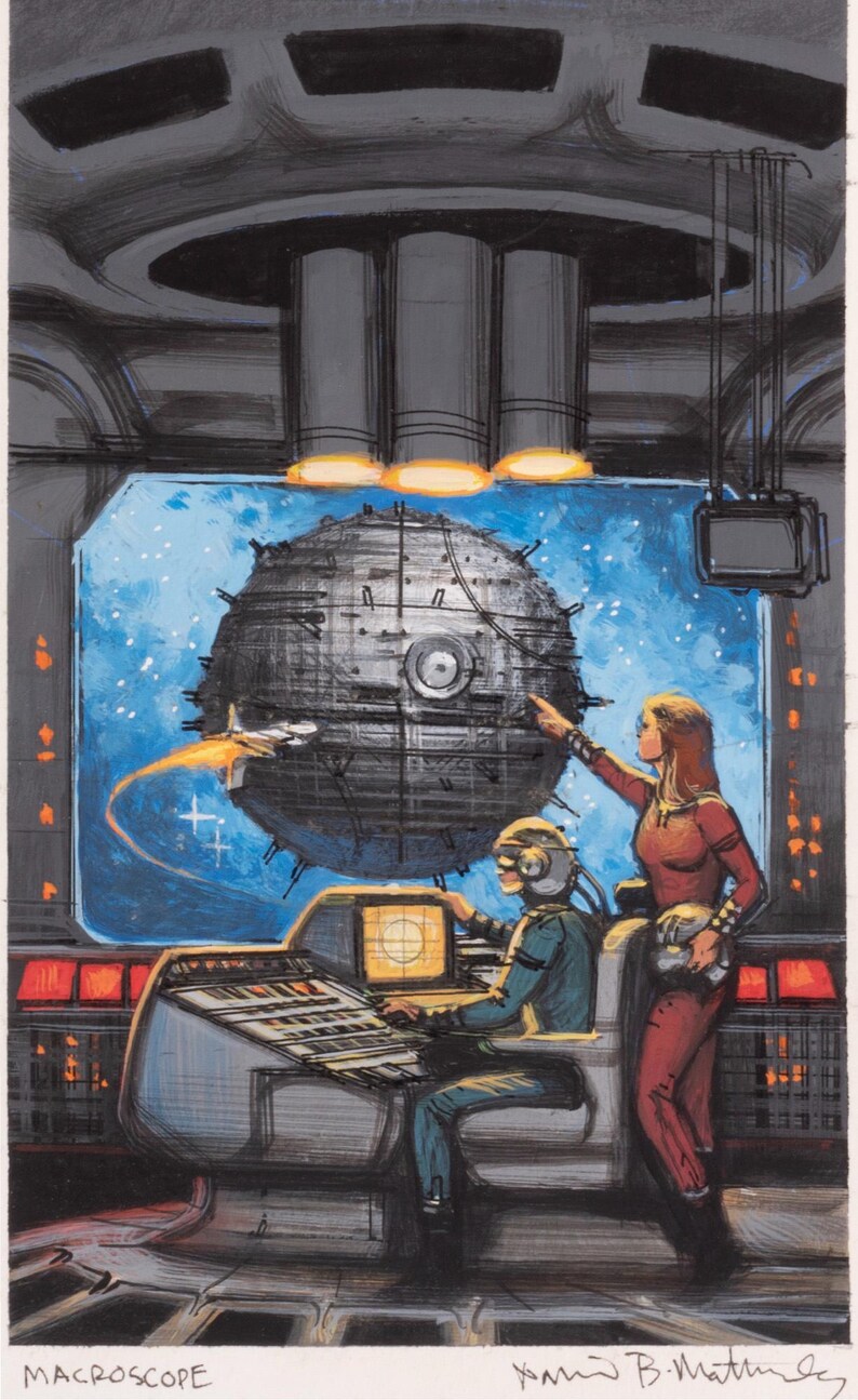 Original Cover Sketch for "macroscope" by Piers Anthony, Art by David ...