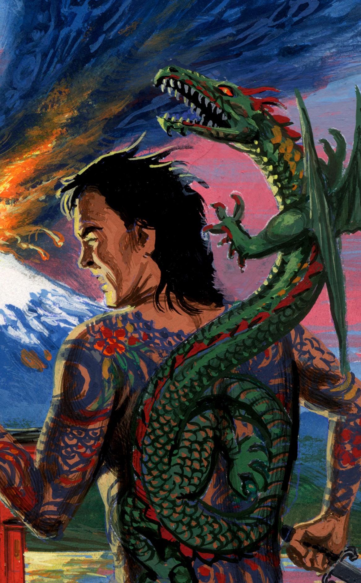 Original Cover Sketch for samurai Wizard by Simon Hawke, Art by David ...