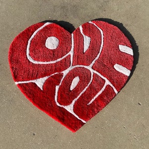 Love You Tufted Rug / %100 HANDMADE - Etsy