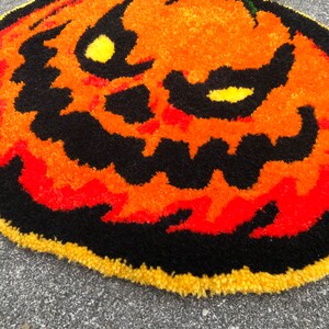 Halloween Pumpkin Fluffy Tufted Rug / %100 HANDMADE - Etsy