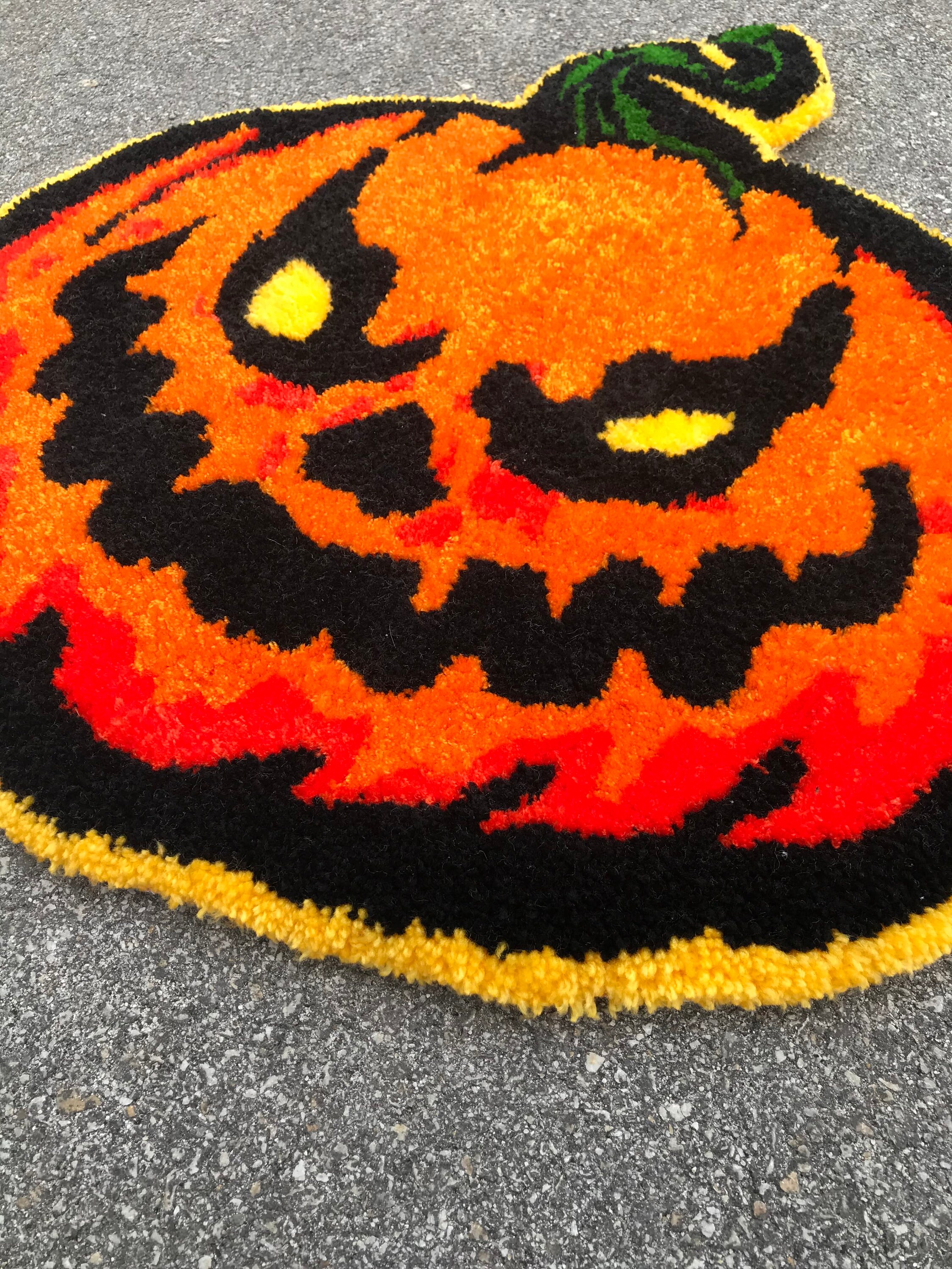 Halloween Pumpkin Fluffy Tufted Rug / %100 HANDMADE - Etsy