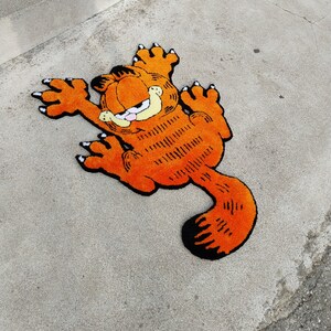 Orange Cat Cartoon Tufted Rug / %100 HANDMADE - Etsy