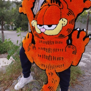 Orange Cat Cartoon Tufted Rug / %100 HANDMADE - Etsy