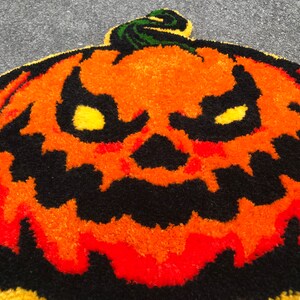 Halloween Pumpkin Fluffy Tufted Rug / %100 HANDMADE - Etsy