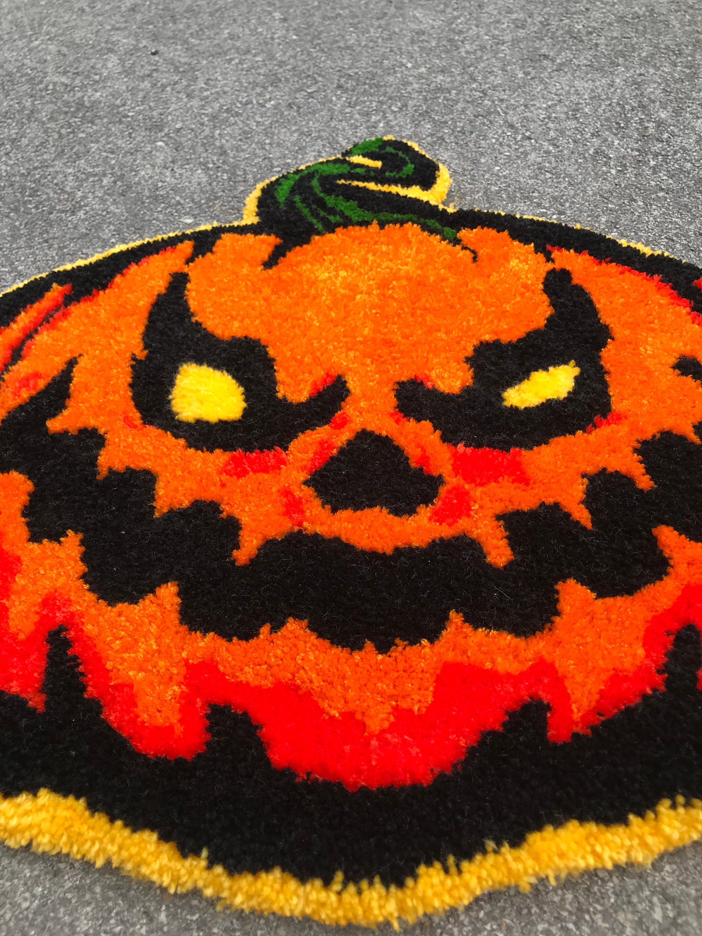 Halloween Pumpkin Fluffy Tufted Rug / %100 HANDMADE - Etsy