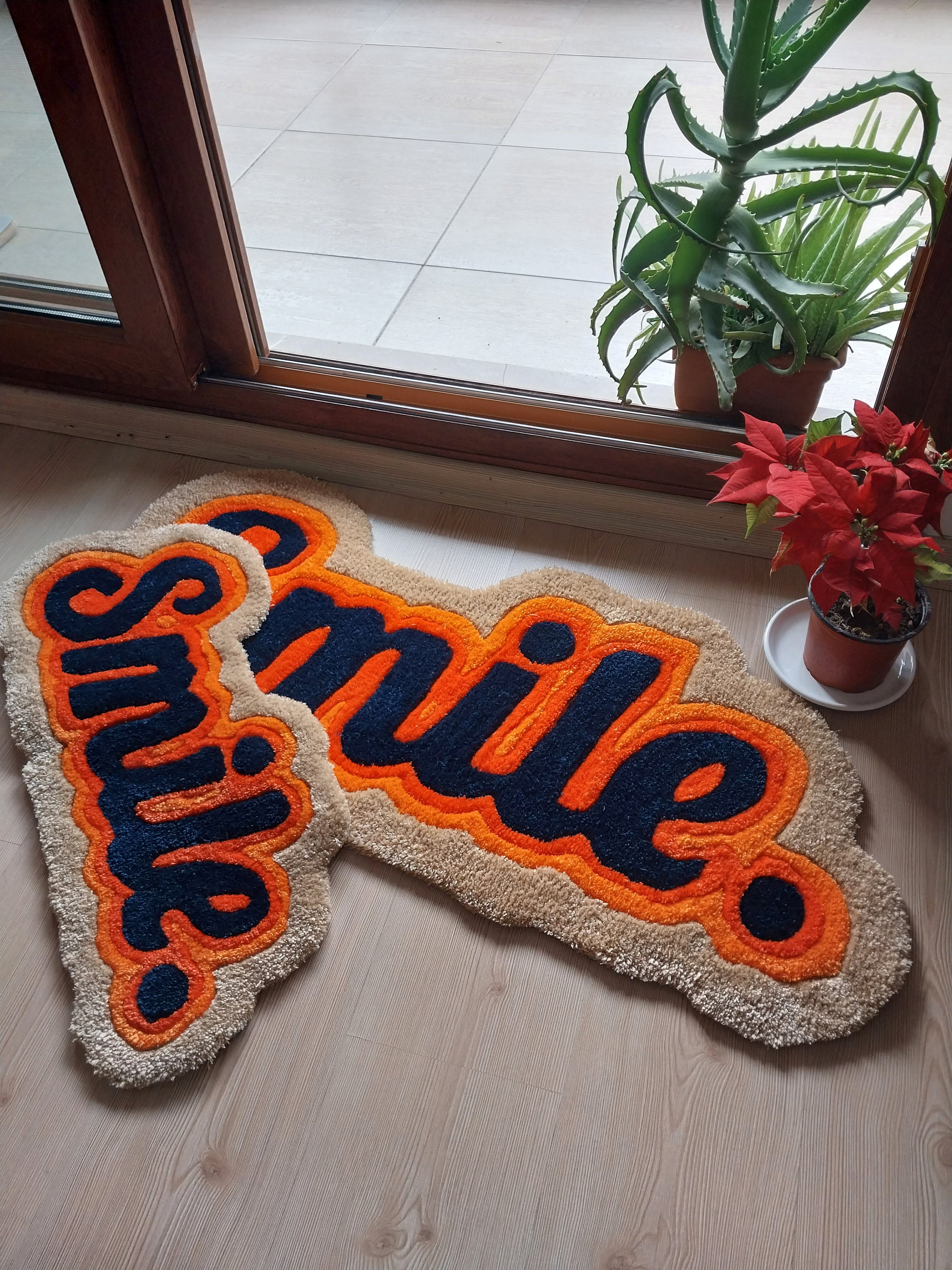 Smile Fluffy Tufted Rug / %100 HANDMADE - Etsy