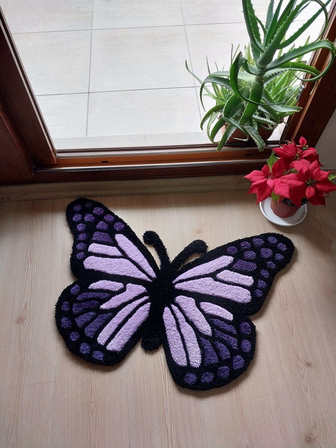 Butterfly Fluffy Tufted Rug / %100 HANDMADE - Etsy