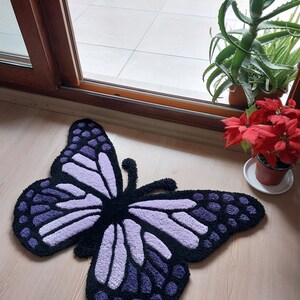 Butterfly Fluffy Tufted Rug / %100 HANDMADE - Etsy
