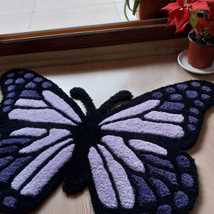 Butterfly Fluffy Tufted Rug / %100 HANDMADE - Etsy