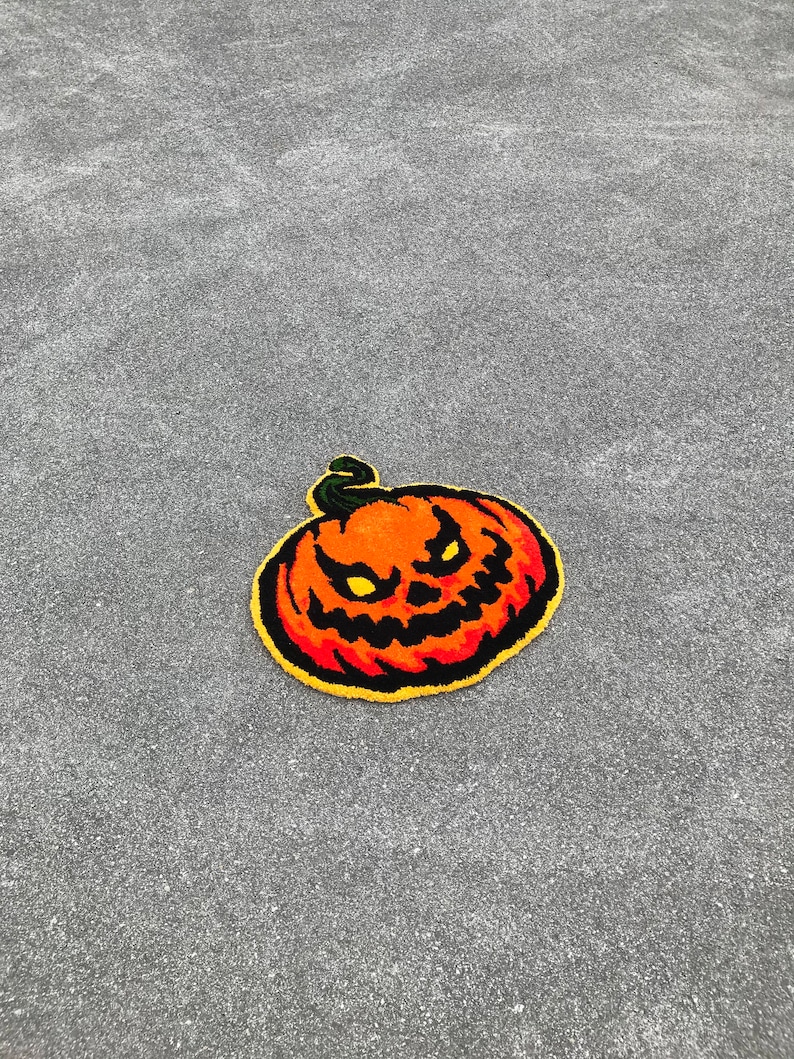 Halloween Pumpkin Fluffy Tufted Rug / %100 HANDMADE - Etsy