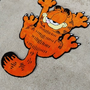 Orange Cat Cartoon Tufted Rug / %100 HANDMADE - Etsy