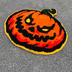 Halloween Pumpkin Fluffy Tufted Rug / %100 HANDMADE - Etsy