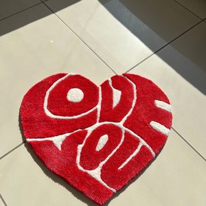 Love You Tufted Rug / %100 HANDMADE - Etsy