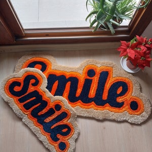 Smile Fluffy Tufted Rug / %100 HANDMADE - Etsy
