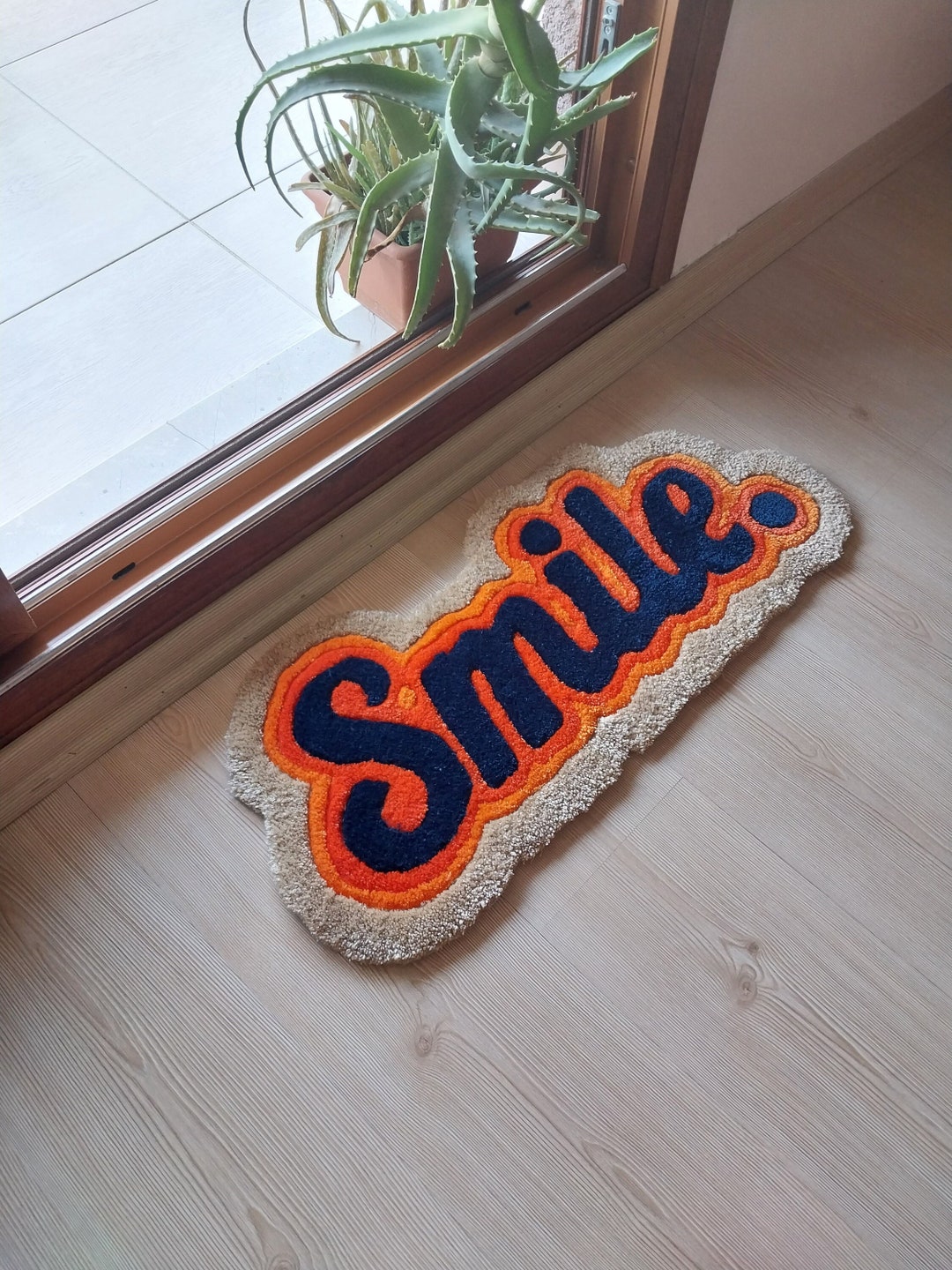 Smile Fluffy Tufted Rug / %100 HANDMADE - Etsy