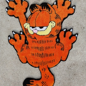 Orange Cat Cartoon Tufted Rug / %100 HANDMADE - Etsy