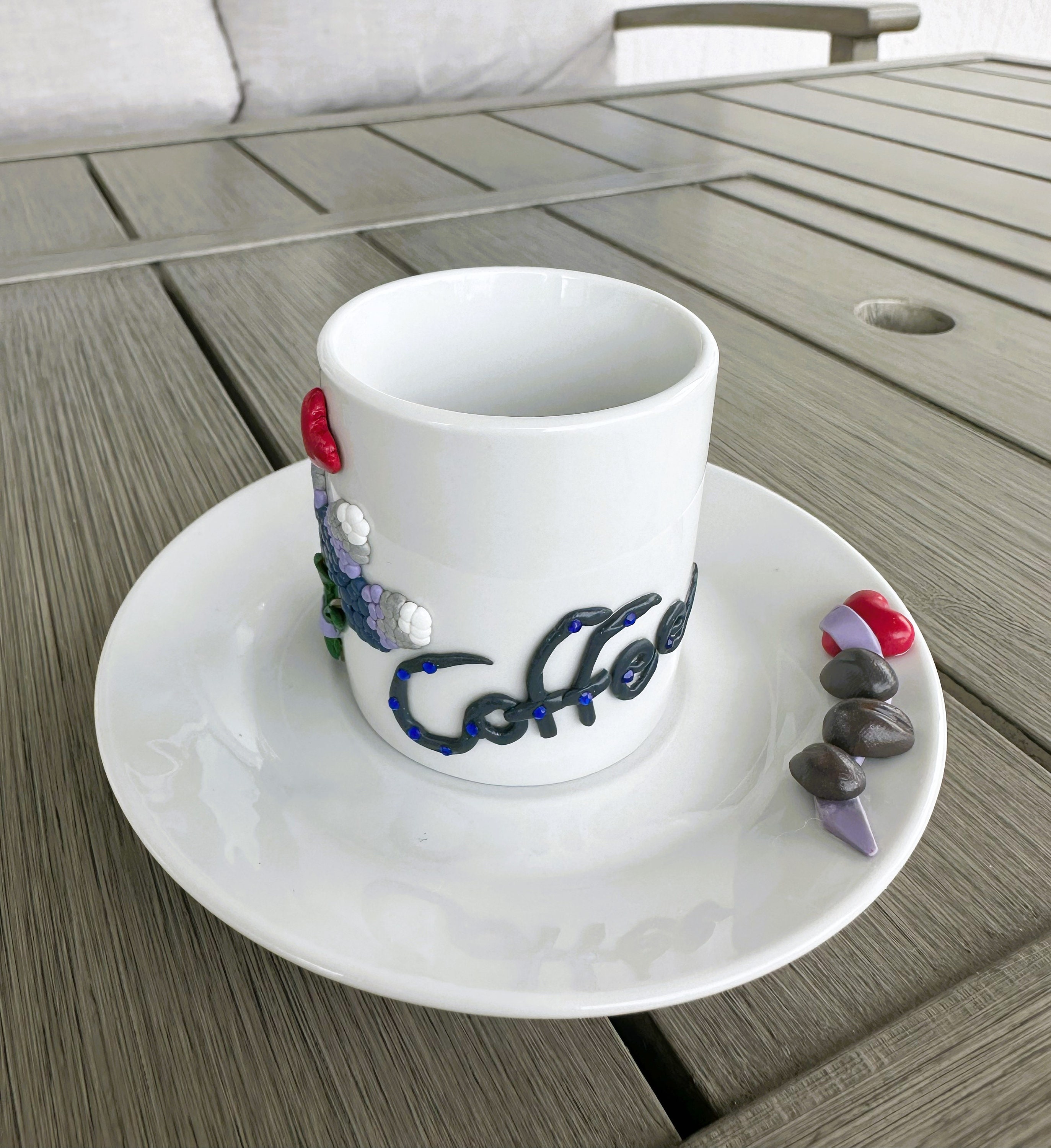 Handmade Espresso Cup, Polymer Clay 3D Coffee Espresso Cup, Decorated ...