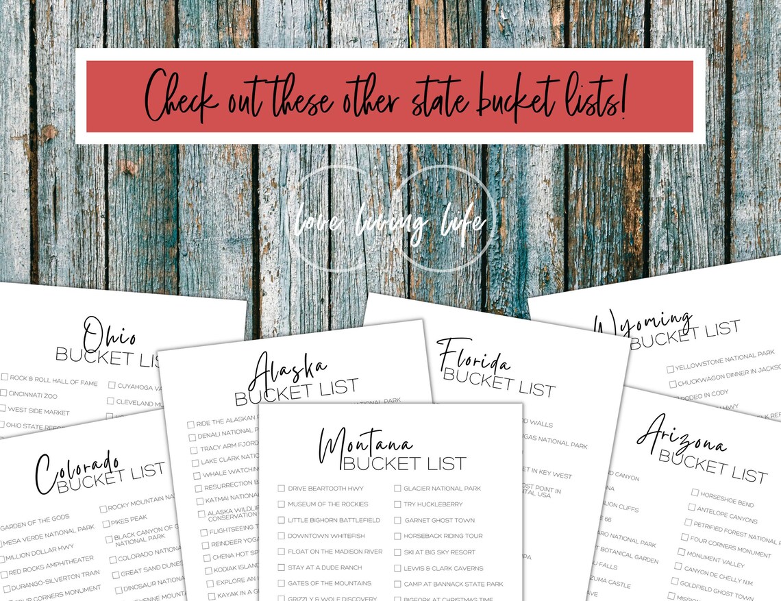 Kentucky Bucket List Printable America's 50 States - Etsy