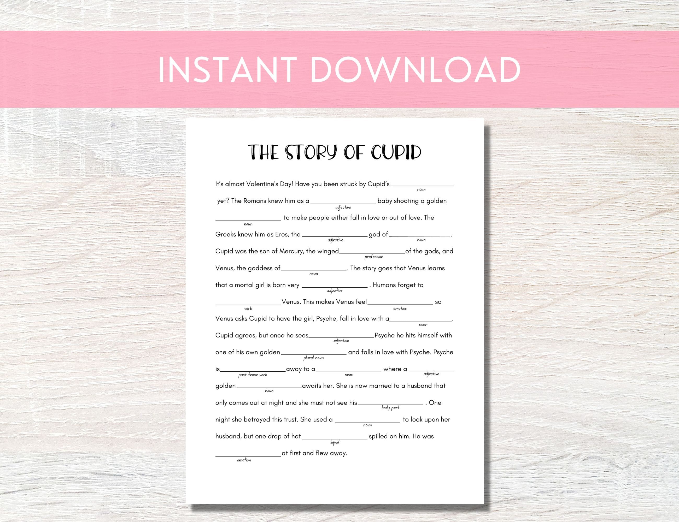 Valentine's Day Libs Word Game Valentine Party Printable Game Funny ...